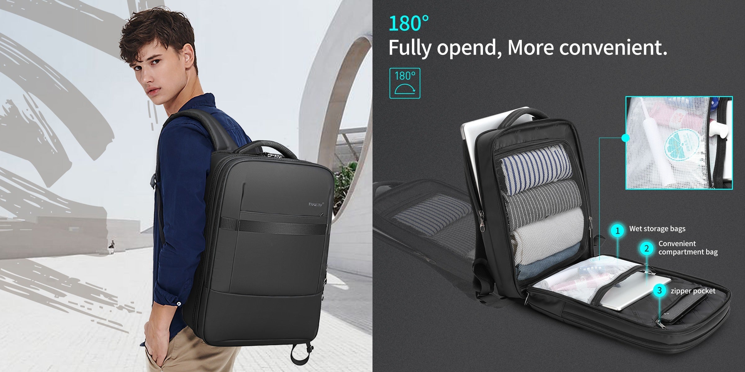 Anti-Theft Backpack with Lock | Work Laptop Backpack 15 Inch | TIGERNU ...